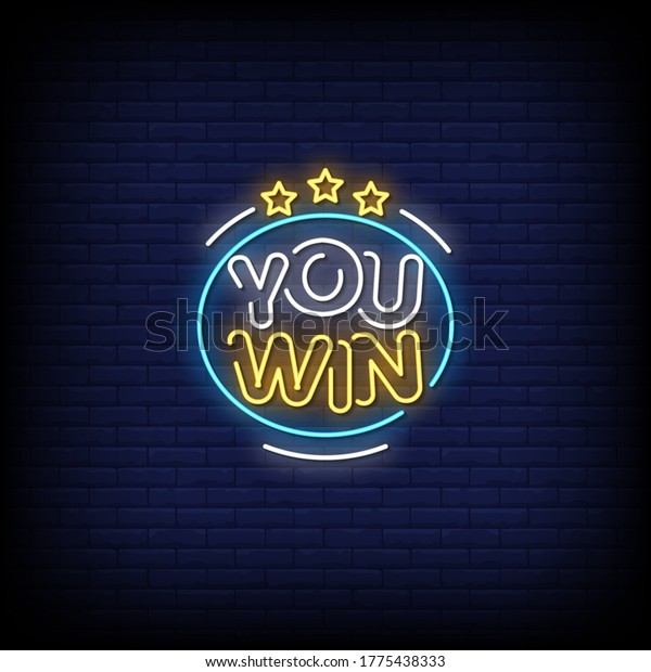 You Win Neon Signs Style Text Stock Vector (Royalty Free) 1775438333 ...