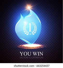 You Win Realistic Glass Trophy Awards Stock Vector (Royalty Free) 679568995