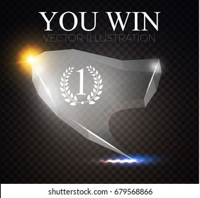 You Win Realistic Glass Trophy Awards Stock Vector (Royalty Free ...