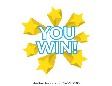 You Win Vector Card Win Stars Stock Vector (Royalty Free) 1165189195 ...