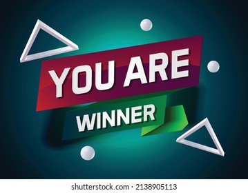 You Winner Word Concept Vector Illustration Stock Vector (Royalty Free ...
