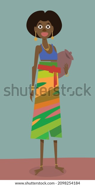 Young African Model Striking Clothes Stock Vector (Royalty Free ...