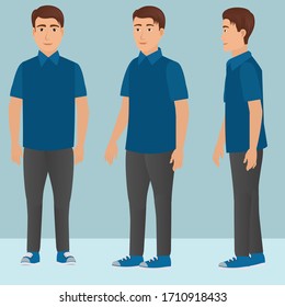 Young Boy Character Set Animation Stock Vector (Royalty Free ...