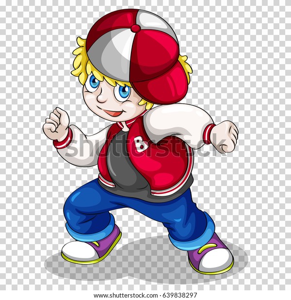 Young Boy Dancing Transparent Effect Background Stock Vector (Royalty ...