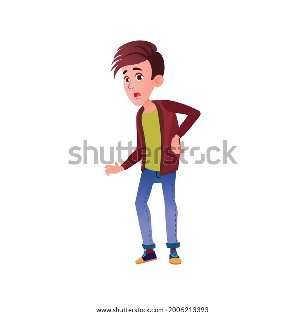 Young Boy Has Backache Cartoon Vector Stock Vector (Royalty Free ...