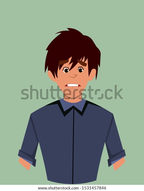 Young Boy Irritating Facial Expression Irritating Stock Vector (Royalty ...