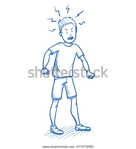 Young Boy Looking Furious His Hands Stock Vector (Royalty Free) 475976485