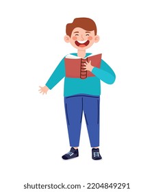 Young Boy Singing Book Stock Vector (Royalty Free) 2204849291 ...