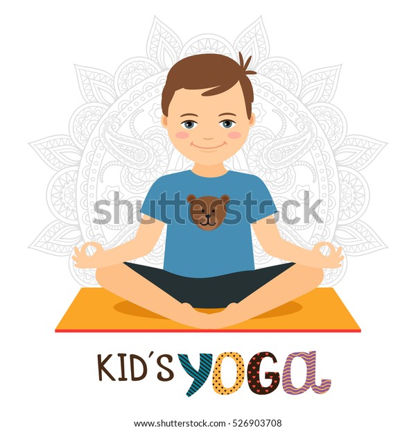Young Boy Yoga Pose On White Stock Vector (Royalty Free) 526903708 ...