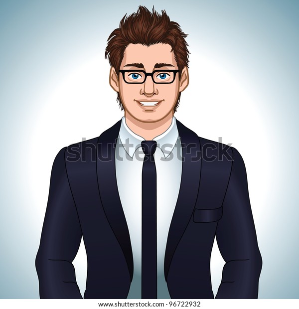 Young Businessman Vector Illustration Stock Vector (Royalty Free) 96722932