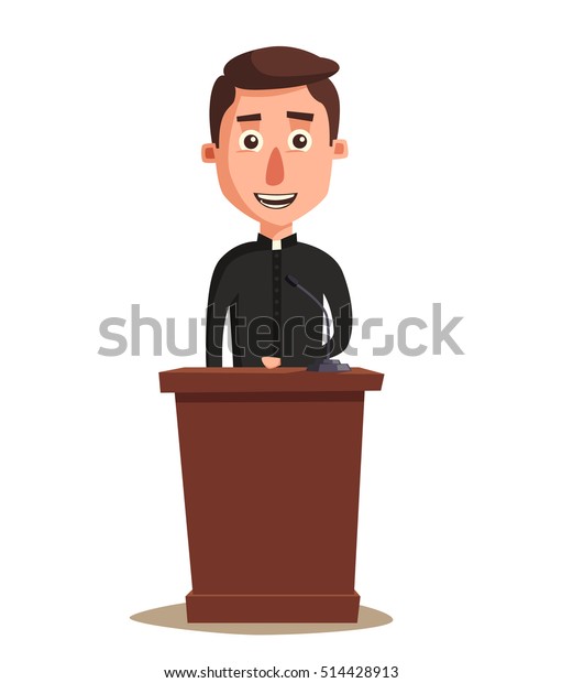 Young Catholic Priest Cartoon Vector Illustration Stock Vector (Royalty ...