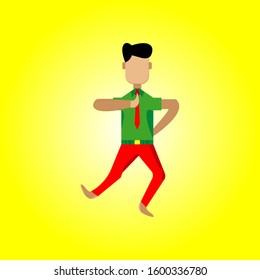 Young Characters Dance Yellow Background That: vector de stock (libre ...