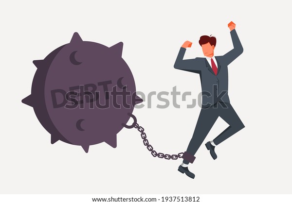 Young Depressed Sad Man Chained Shackled Stock Vector (Royalty Free ...