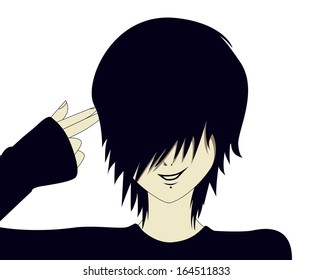 Young Emo Kid Hand Shaped Like Stock Vector (Royalty Free) 164511833 ...