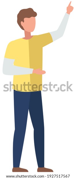 Young Faceless Man Pointing Away Hand Stock Vector (Royalty Free ...