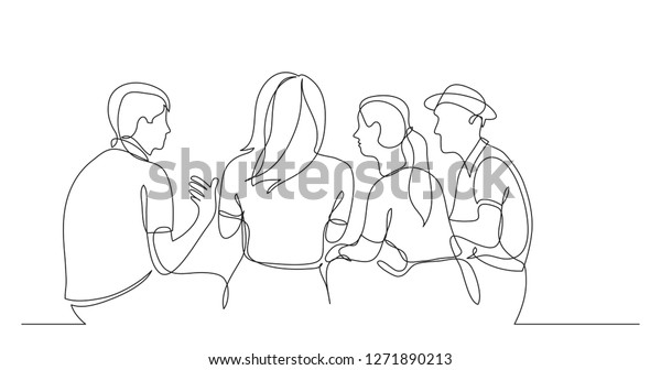 Young Friends Sitting Talking Together One Stock Vector (Royalty Free ...