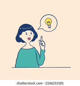 Young Girl Get Idea Stock Vector (Royalty Free) 2106253181 | Shutterstock