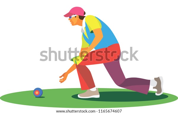 Young Lean Man Player Bowls Which Stock Vector (Royalty Free ...
