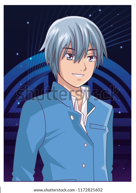 Young Man Anime Cartoon Stock Vector (Royalty Free) 1172825602 ...