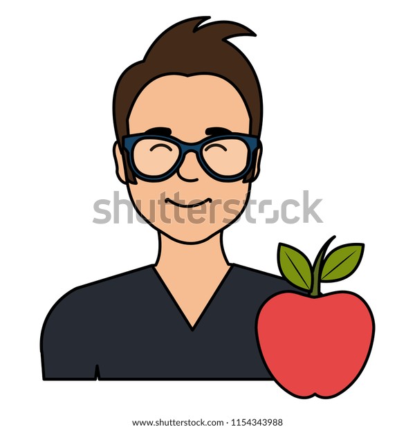 Young Man Apple Avatar Character Stock Vector (Royalty Free) 1154343988 ...