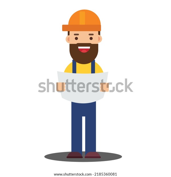 Young Man Architect Foreman Engineering Construction Stock Vector (Royalty Free) 2185360081 ...