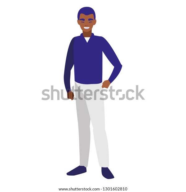 Young Man Black Avatar Character Stock Vector (Royalty Free) 1301602810 ...