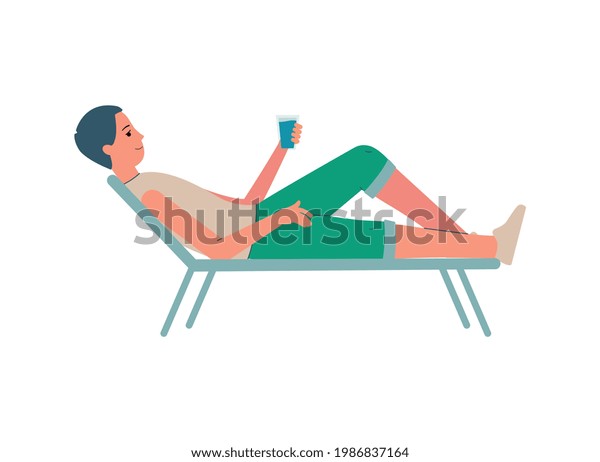 Young Man Cartoon Character Lying Deck Stock Vector (Royalty Free ...