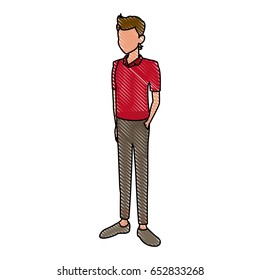 Young Man Casual Clothes Standing Stock Vector (Royalty Free) 652833268 ...