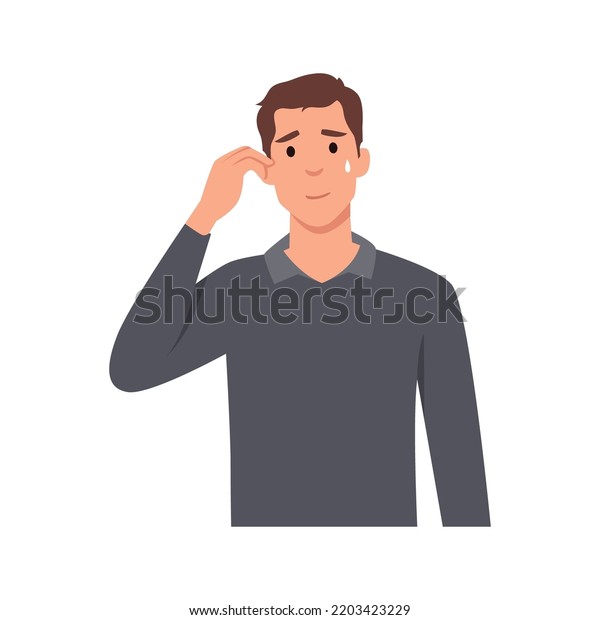 Young Man Disappointed Man Facepalm Gesture Stock Vector (Royalty Free ...