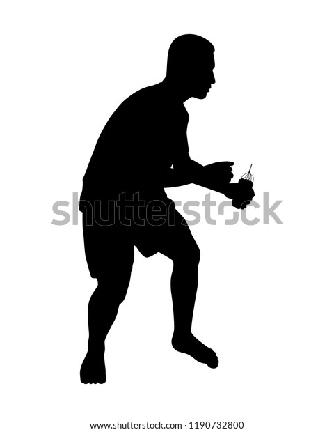 Young Man Dynamite Silhouette Vector Person: Stock-Vektorgrafik ...