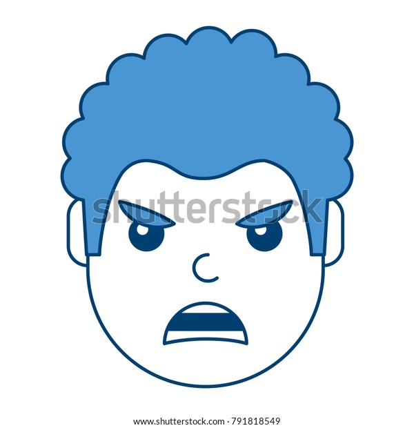 Young Man Face Angry Expression Cartoon Stock Vector (Royalty Free ...
