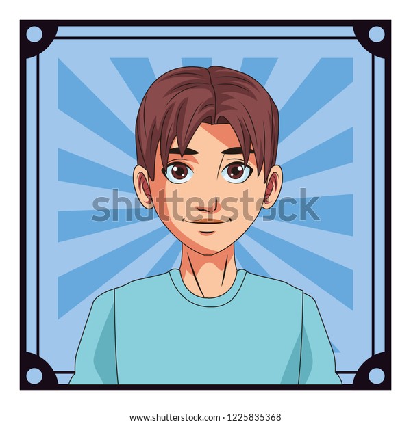 Young Man Face Portrait Stock Vector (Royalty Free) 1225835368 ...