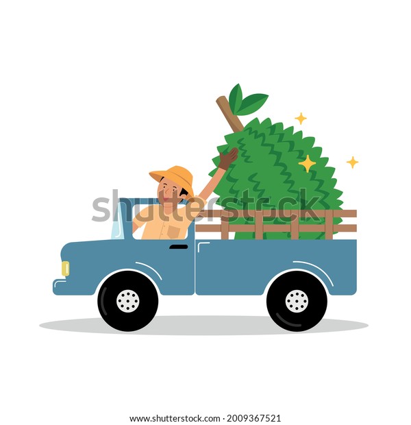 Young Man Happy Face Driving Truck Stock Vector (Royalty Free ...