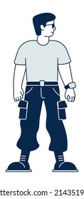 Young Man Looking Left Standing Guy Stock Vector (Royalty Free ...
