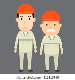Young Man Old Man Engineer Cartoon Stock Vector (Royalty Free) 311115968