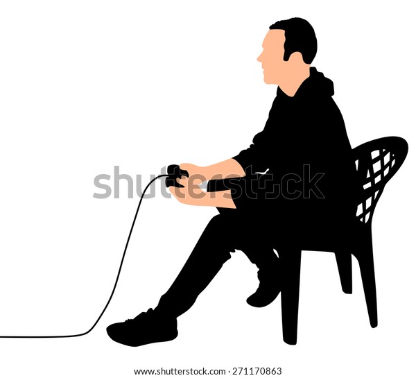 Young Man Playing Video Games Vector Stock Vector (Royalty Free ...