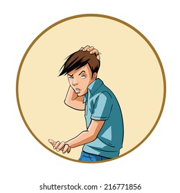 Young Man Scratching His Head Stock Vector (Royalty Free) 216771856 ...