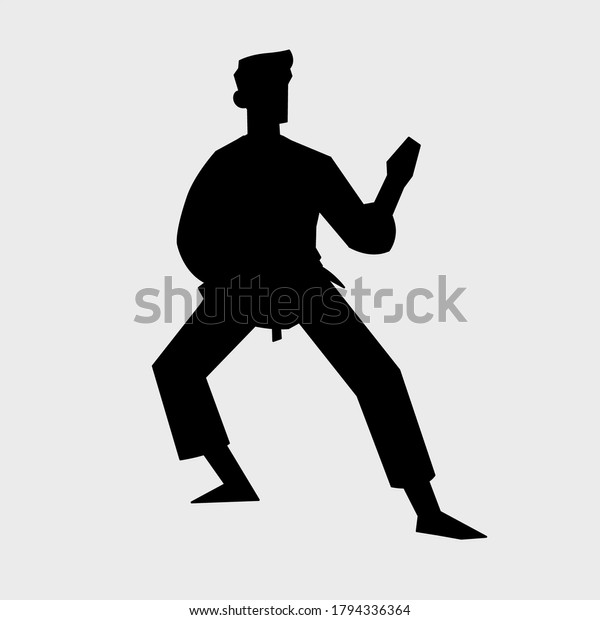 Young Man Showing Karate Stance Illustration Stock Vector (Royalty Free ...
