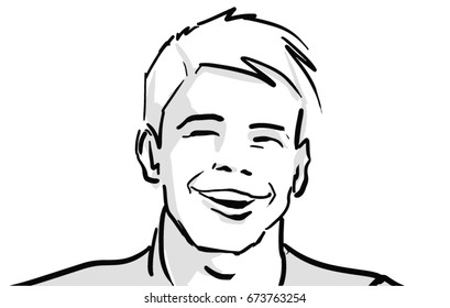 Man Looking Vector Drawing Isolated White: เวกเตอร์สต็อก (ปลอดค่า ...