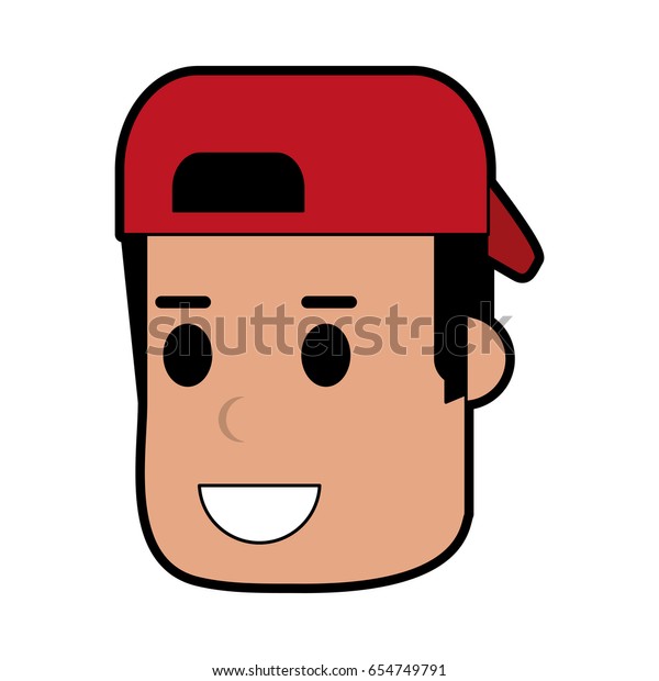 Young Man Smiling Wearing Backwards Hat Stock Vector (Royalty Free ...