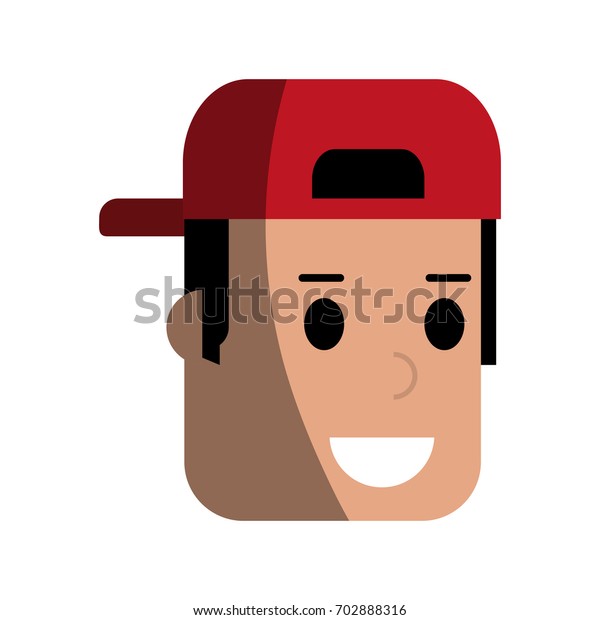 Young Man Smiling Wearing Backwards Hat Stock Vector (Royalty Free ...