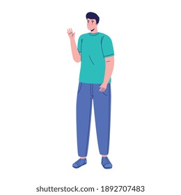 Young Man Standing Avatar Character Vector Stock Vector (Royalty Free ...