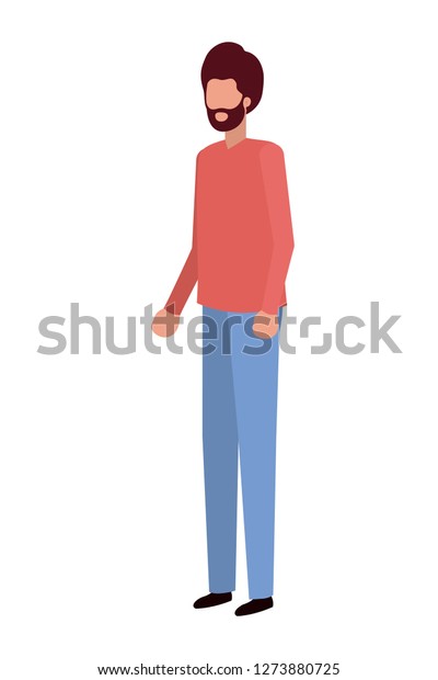 Young Man Standing Avatar Character Stock Vector (Royalty Free ...