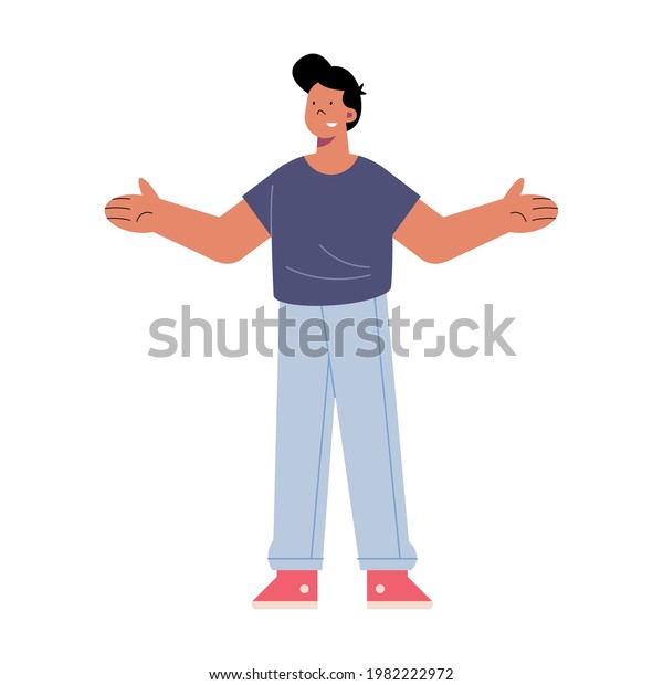 Young Man Standing Avatar Character Stock Vector (Royalty Free ...