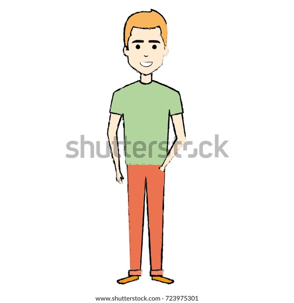 Young Man Standing Avatar Character Stock Vector (Royalty Free ...