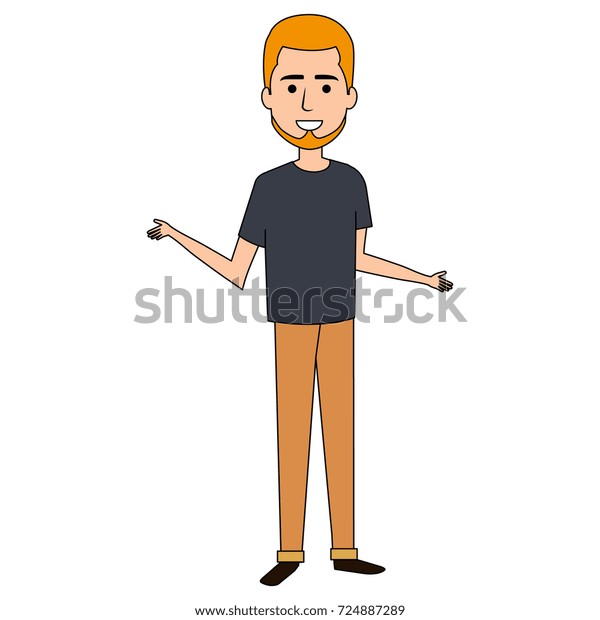 Young Man Standing Avatar Character Stock Vector (Royalty Free) 724887289