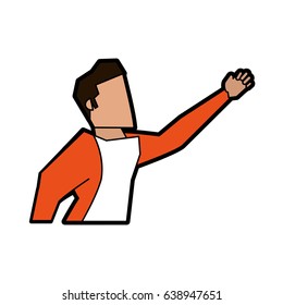 Young Man Stretching Arm Icon Image Stock Vector (Royalty Free ...