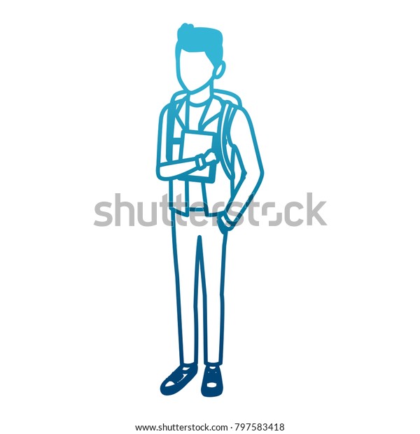 Young Man Student Cartoon Stock Vector (Royalty Free) 797583418 ...