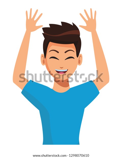 Young Man Upperbody Cartoon Stock Vector (Royalty Free) 1298070610 ...