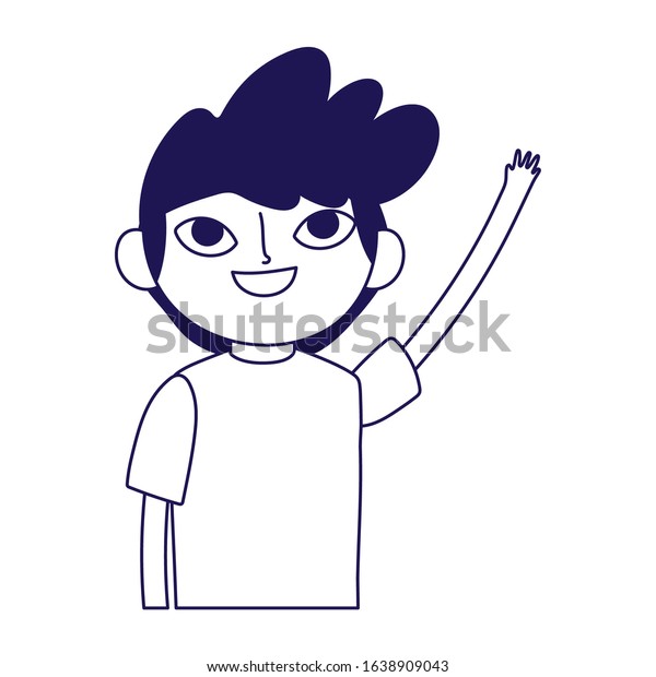 Young Man Waving Hand Cartoon Character Stock Vector (Royalty Free ...